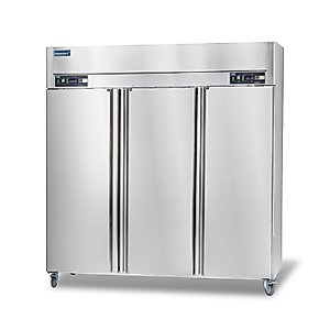 ICECASA 72" W Commercial Refrigerators and Freezer Combo Reach-in 54 Cu.ft 3 Solid Door Stainless Steel Refrigerators and Freezer Combo Fan Cooling for Restuarant, Bar, Shop, etc