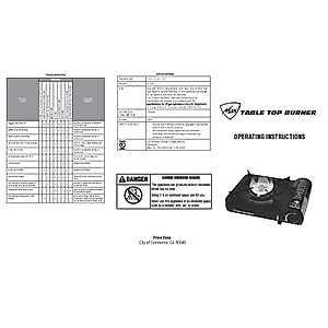 Max Burton 8253 Table Top Gas Burner, Black, 7650 BTU, Piezoelectric Ignition, Heavy Gauge Metal Body and Porcelain Enamel Coated Steel Drip Pan, Includes a Hard-Sided Plastic Carrying Case