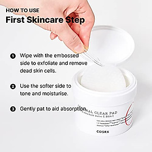 COSRX BHA Cleansing Pad, Facial Exfoliant-Soacked Pad for Blackheads, Whiteheads, Minimizing Englarged Pores, Prevent Breakouts, 70 Pads, Artificial Fragrance-Free, Parabens-Free, Korean Skincare