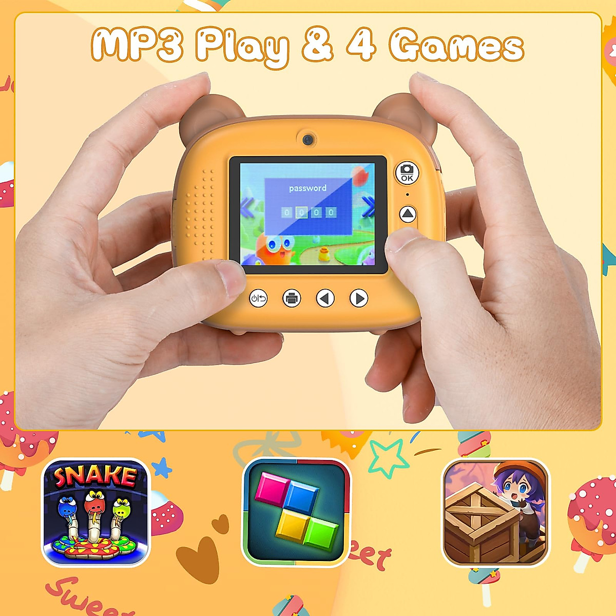 Kids Instant Camera for 3-12 Years Old Kids Toddlers Childrens Boys Girls Birthday Gifts 2.4 Inch Screen 12MP / 1080P HD Video Camera Baby Instant Print Digital Camera