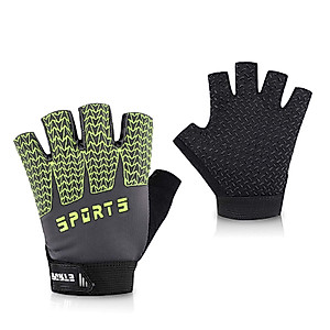 Accmor Kids Sport Gloves, Kids Half Finger Gloves, Kids Boys Girls Cycling Gloves, Kids Fishing Gloves for Cycling Camping Fishing Outdoor Sports