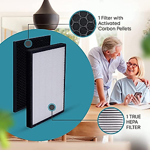 LV-Pur131 Replacement Filters for Levoit LV-Pur131 Air Purifier, LV-PUR131S Levoit Air Purifier - Part# LV-PUR131-RF - 2 True HEPA and 2 Carbon Filters