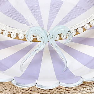 YOFANST 2pcs Glass Teardrop Spiral Ear Gauges Twist Hanger Stretchers Piercing Jewelry, Clear 00G