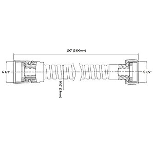 Purelux 100 Inch Extra Long Shower Hose for Handheld Shower Head with Brass Fittings, 8 feet 4 inches Made of Stainless Steel Chrome Finish