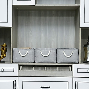 Foldable Storage Baskets for Organizing Sturdy Fabric Storage Bins for Shelves Storage Box with Handles for Home as Toy Clothes Storage (Gray 1PCS)