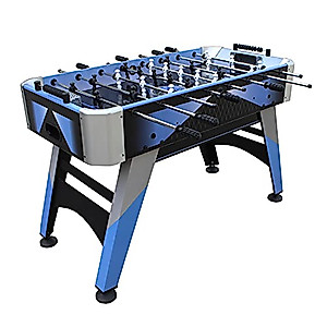 Hathaway Blueridge 48-in Competition Foosball Table, Arcade Table Soccer for Game Rooms, Includes (2) 31-mm Foosballs,Blue/Silver/Black
