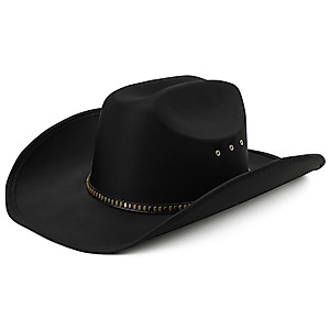 Pro Celia Felt Women Cowgirl Men Western Cowboy Hat (Black Knit)