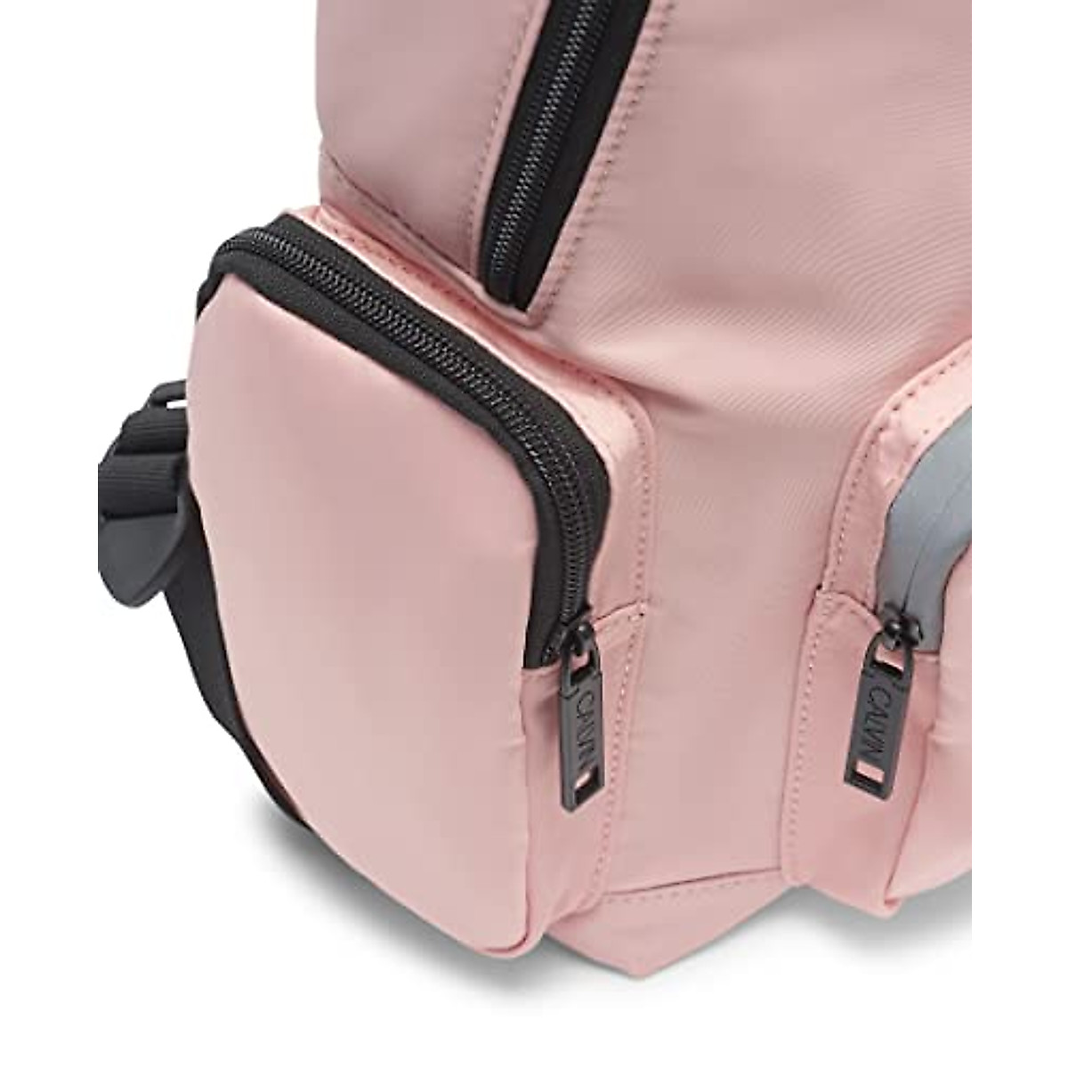 Calvin Klein Women's Basic Side Front Zipper Pocket Backpack, Mellow Rose, One Size