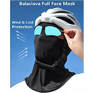 bodbop Balaclava Ski Face Mask Windproof Full Head Mask Sun UV Protection Face Cover for Men Women Outdoor Sports Cycling (Black)