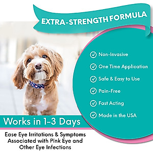 Curicyn Pink Eye Solution - 16oz, Extra Strength Formula Conjunctivitis Eye Drops for Dogs, Cats, Livestock and Horses – Pain Free, Non-Steroidal Dog Eye Wash with Purified Anolyte -