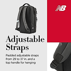 New Balance Laptop Backpack, Legacy Commuter Travel Bag for Men and Women, Black and Red, One Size