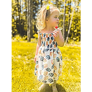 Vieille Toddler Girls Casual Summer Dresses Cute Ruffle Strap Hawaii Holiday Beach Dress Clothes for 3T 4T Little Girls