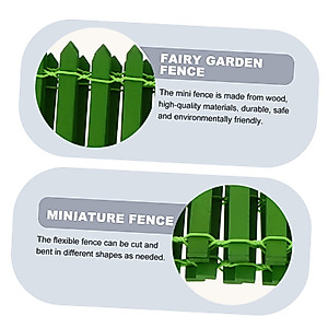MERRYHAPY Simple Mini Fences 2pcs Miniature Fencing for Fairy Garden Picket Fence Mini Picket Fence Decoration Miniature Fencing for Fairy Garden