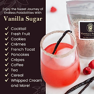 Tahitian Gold, Premium Tahitian Vanilla Sugar [Pack of 2], Tahitian Ground Vanilla Beans Aged in Organic Cane Sugar, Perfect for Coffee, Tea, Baking, Margarita Rim, and More (6 oz Pouch, 2 Pack)