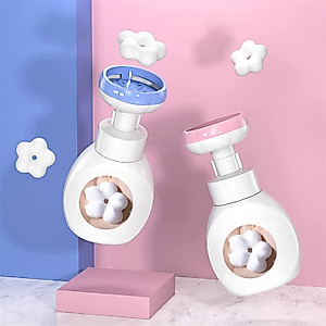Soap Dispensers Soap Dispenser 300ml Flower Liquid Soap Dispenser Floral Foam Soap Bottle Pump Plastic Pressing Type Soap Dispenser Countertop