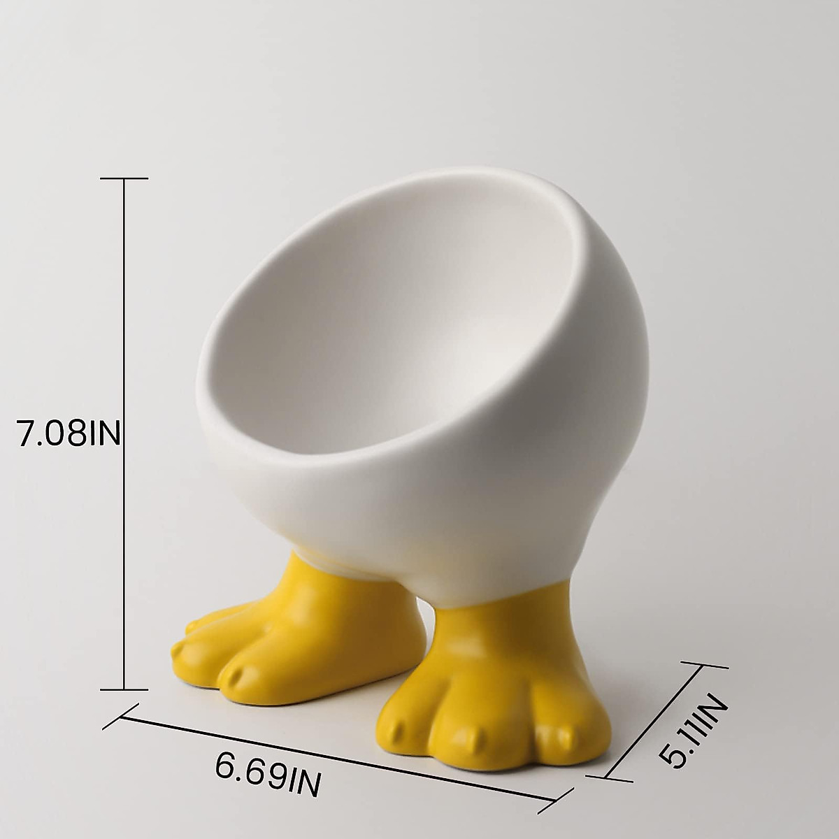 Relexome Easter Cute Duck Candy Servers Bowl Foot Key Bowl Animal Candy Dish Decorative Bowl for Entryway Table Office Home Decor, Small Pedestal Ceramic Fruit Bowl,Cookie Snack Footed Key Tray,7 Inch