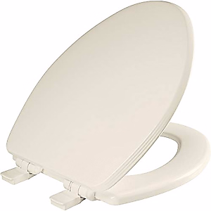 Bemis Ashland Modern Wood Toilet Seat with Decorative Edge, Slow Close, Secure Hinges, Elongated, Biscuit