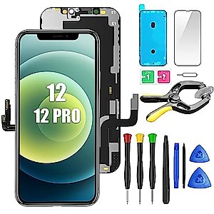 BetterDIY for iPhone 12/12pro Screen Replacement,FHD 6.1 inch 3D Touch LCD Screen Display Digitizer,Repair Tool Kits+Magnetic Screw Mats+Waterproof Frame Adhesive Sticker+Screen Tempered Protector