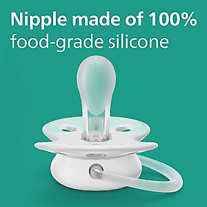 Philips Avent Ultra Soft Pacifier - 4 x Soft and Flexible Baby Pacifiers for Babies Aged 0-6 Months, BPA Free with Sterilizer Carry Case, SCF091/24