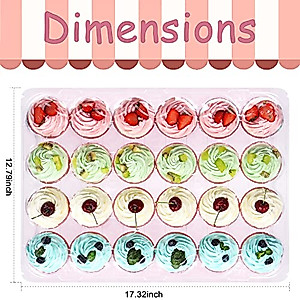Farielyn-X (24 Pack x 7 Sets) Stackable Cupcake Carrier Holders with 168 Pack Cupcake Liners, Plastic Boxes for 24 Cupcakes, Clear Disposable Tall Dome Lid Cupcake Trays/Containers