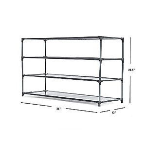 Home Basics 20 Pair Non-Woven Shoe Rack (4-Tier Wide)