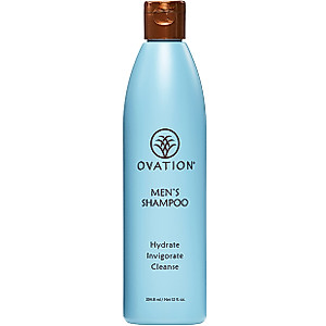 Ovation Hair Men’s Shampoo - Gentle Cleansing and Moisturizing Shampoo for Men - 12 oz - For All Hair Types - No Sulfates or Parabens - With Saw Palmetto, Aloe Vera, Vitamin B5