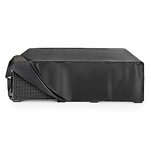 UMINEUX Outdoor Waterproof Patio Furniture Covers,420D Oxford Polyester Black Rectangular Sectional Furniture Set Covers with Windproof Buckles Air Vents (90" L x64 W x 28" H)