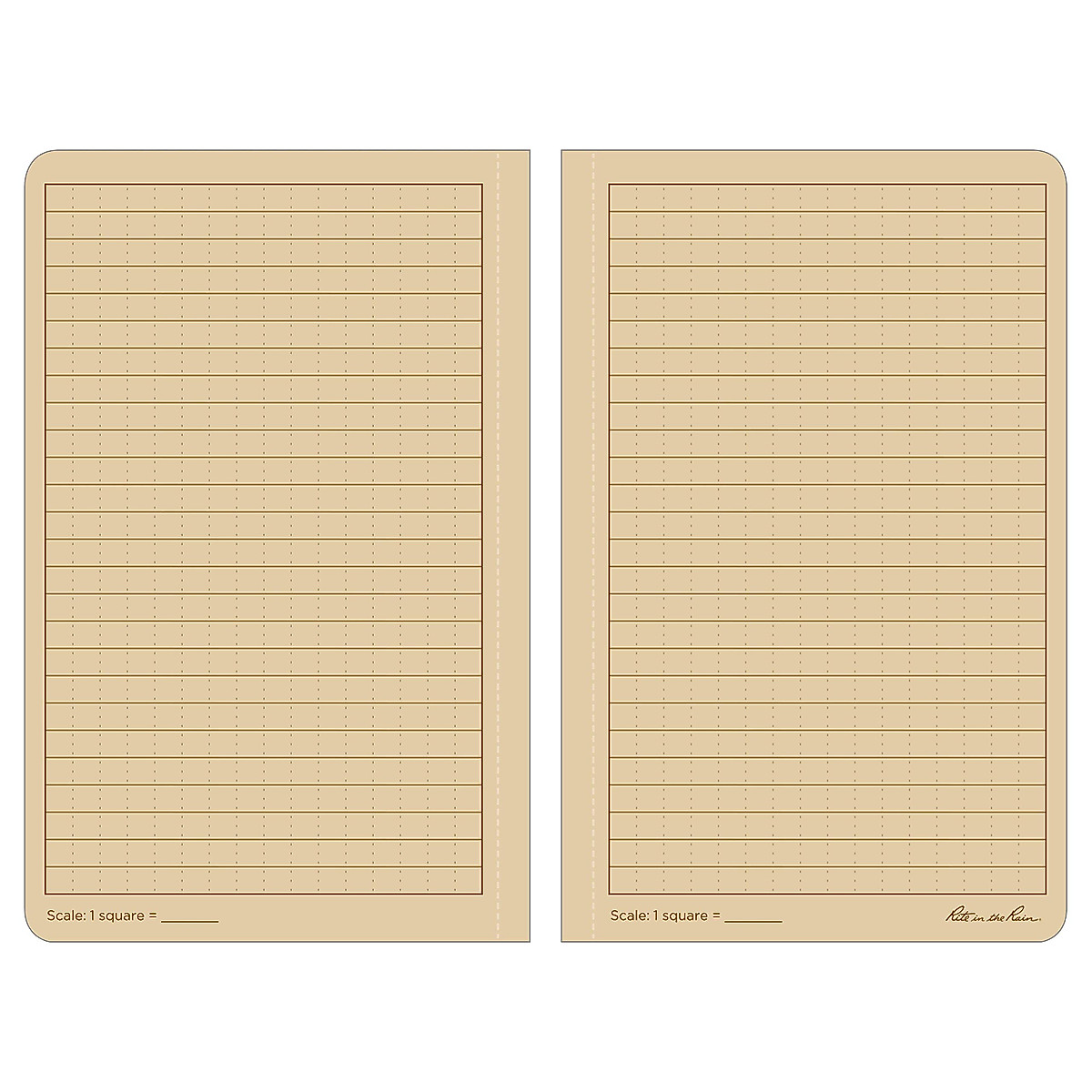 Rite in the Rain All Weather Tan Tactical Field Notebook, 4 5/8" x 7" Soft Cover Weatherproof Notepad, Universal Page Pattern, Reference Pages (No. 980T)