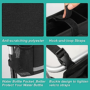 EXLIFBAG Walker Basket, Folding Walker Bag with Cup Holder, Walker Accessories for Seniors, Black