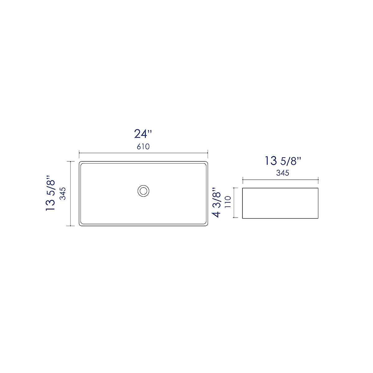 ALFI brand ABC902-W Bathroom Sink, White