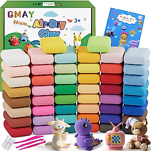 Modeling Clay Kit - 50 Colors Air Dry Ultra Light Magic Clay, Safe and Nontoxic, Great Gift for Kids Age 3-12 Year Old