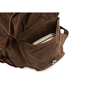 Genuine Leather Canvas waxed Backpack Travel Laptop Bag