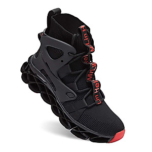 Hello MrLin Men's Running Shoes Non Slip Athletic Tennis Walking Blade Type Sneakers Hip Hop Black