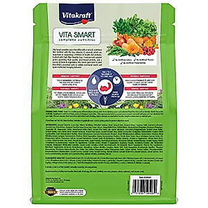Vitakraft Vita Smart Chinchilla Food - Vitamin-Fortified Complete Nutrition - Natural Forage Blend - Timothy Hay Pellets for Chinchillas