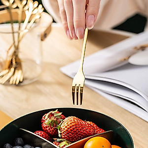 12PCS Leaf Flower Coffee Spoon Set, FULANDL Stainless Steel Tea Spoon Dessert Demitasse Espresso Spoons and Forks, Reusable Tableware Stirring Spoon Ice Cream Spoon for Coffee, Tea, Cake (Gold)