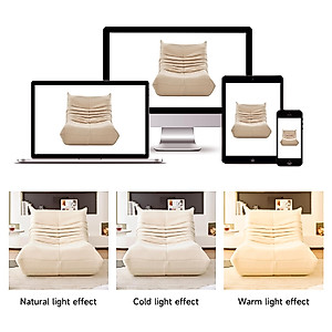 VASOENY 35.8'' X 41.3'' Armless Fireside Chair, Oversized Soft Sherpa Fabric Floor Lounge Sofa Couch, Comfy Single Lazy Sofa, Leisure Bean Bag Chair for Living Room, Bedroom, Office, Apartment