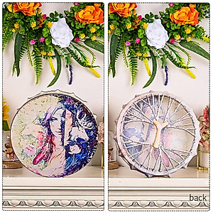 9.84 inch Vegan Sound Healing Drum Shaman Drum Tambourine Deep Bass Divine Sound Spiritual Music Sound Healing Adult Drum Reflection and Meditation (Hind Synergy Drum)