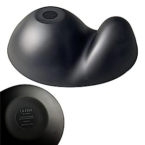 LUSHIG Chip and Dip Serving Set Melamine Tray Divided Platters (Black)