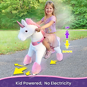 PonyCycle Ride On Unicorn Toys with Brake Classic Model U for Girls Giddy up Riding Pony Cycle (Pink, Size 3 for Age 3-5)