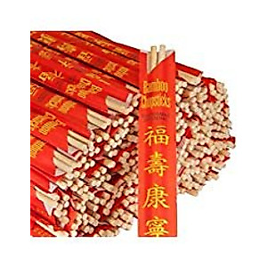 RG RG500 Paper Premium Disposable Bamboo Chopsticks Sleeved and Seperated (500), White