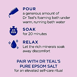 Dr Teal's Foaming Bath with Pure Epsom Salt, Black Elderberry with Vitamin D & Essential Oils, 34 fl oz (Packaging May Vary)