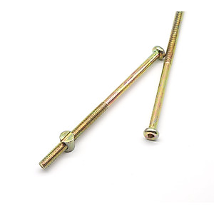 binifiMux 10-Pack M8 x 150mm Hex Drive Socket Cap Furniture Bed Bolt Crib Screws, Thread 78mm, M8x15mm Barrel Nut, Long Thread for Bunk Bed Zinc Plated