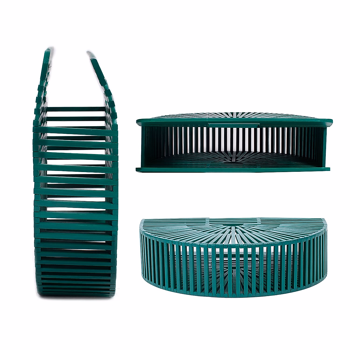 RULER TRUTH Women's Bamboo Handbag Small Straw Purses and Handbags Handmade Woven Tote Bag for Summer Beach Light Blue