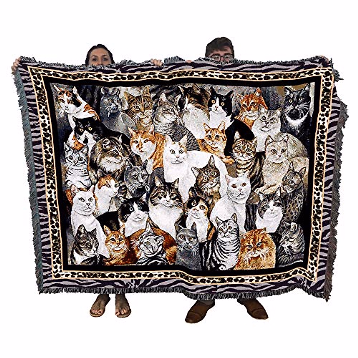 Pure Country Weavers Purrfect Cats Blanket by Elena Vladykina - Gift for Cat Lovers - Tapestry Throw Woven from Cotton - Made in The USA (72x54)