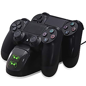 DERCLIVE Controller Charger Dual Controller Charging Dock Station with Charging Status Display Screen for PS4 / PS4 Slim / PS4 Pro Controller