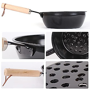 Ochine Chimney Charcoal Starter Pot BBQ Grill Tools Chimney Lighter Basket Canister Camping Burner Pot Chimney Starter Basket Pot Camping Barbecue Brazier with Wood Handle for Grilling Coal Burner