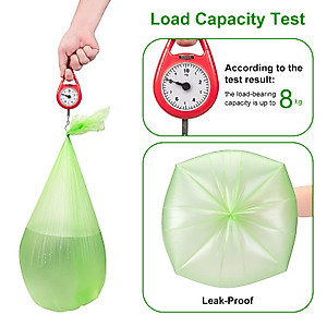 Small Trash Bags 2-2.6 Gallon Plant Starch Based, Inwaysin 200 Count Bathroom Trash Bags, Strong Trash Bags 2.6 Gallon Unscented, Size Expanded, for Bathroom Bedroom Trash Can, Green, 10L