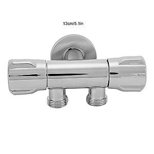Toilet Bidet, Copper Double Switch Outlet Angle Valve Toilet Bidet Shower Faucet Bathroom Accessories G1/2