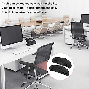 Fdit 1 Pair Removable Chair Armrest Covers Elastic Protector Office Armchair Cover (Black)