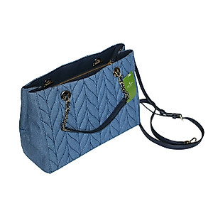 Kate Spade New York Meena Briar Lane Quilted Purse Women's Denim Handbag, 12"H x 8"W x 5"D